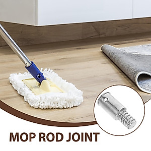 Anneome Mop Head Extension Pole Adapter Cleaning Pole Adapter Pole Adaptor Tip Telescopic Broom Pole Push Broom Head Adapter Broom Thread Adapter Threaded Pole Tip Silver Aluminum Alloy