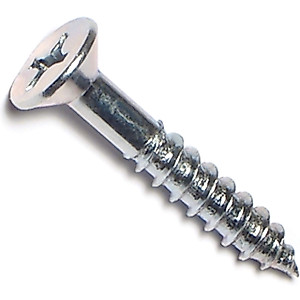 Hard-to-Find Fastener 1.5-Inch Phillips Head Flat Wood Screws, No. 14, 100-Piece, zinc
