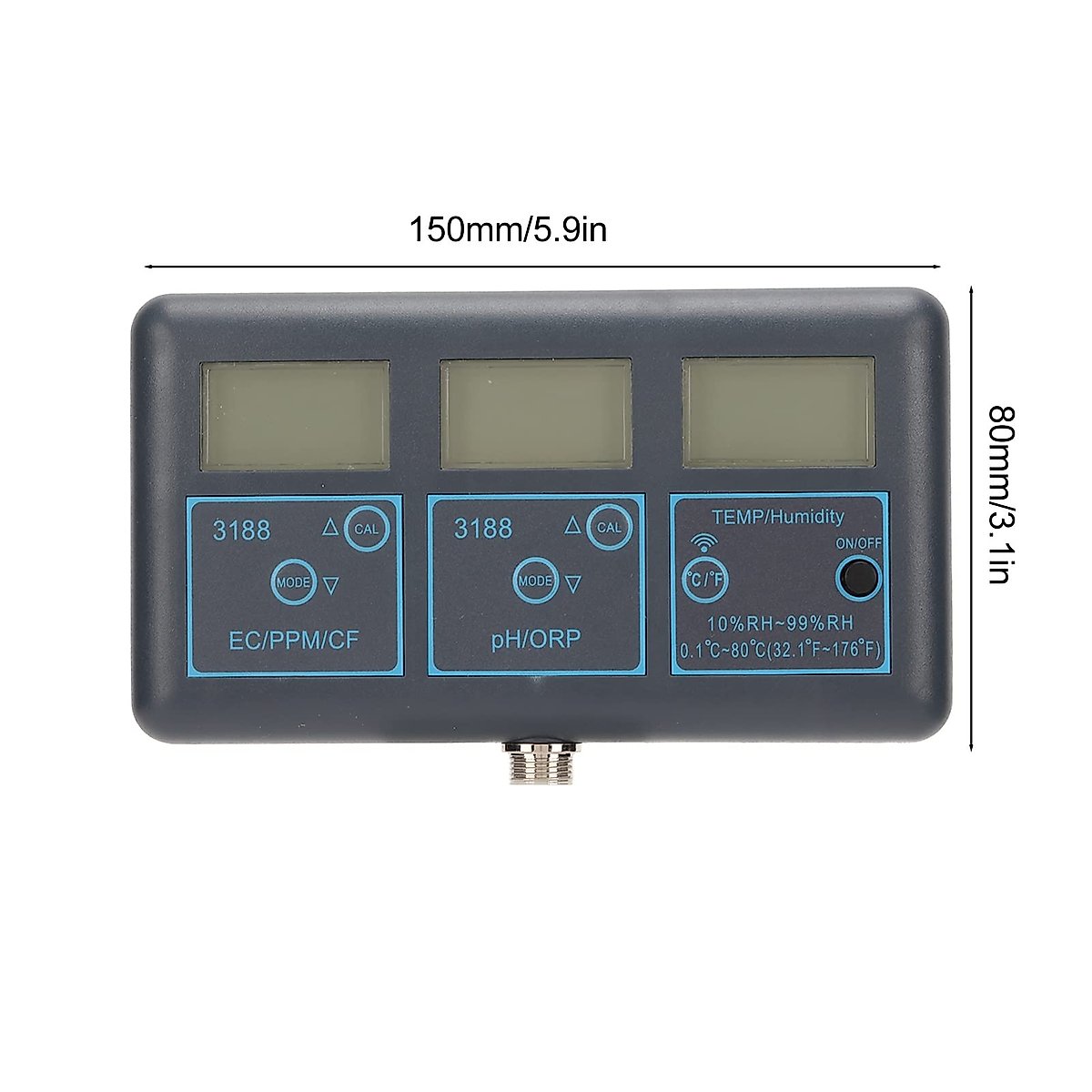 7 in 1 Water Quality Monitor Meter ABS Automatic Calibration with Power Plug Temperature and Humidity Detector for Tuya TDS ORP CF EC