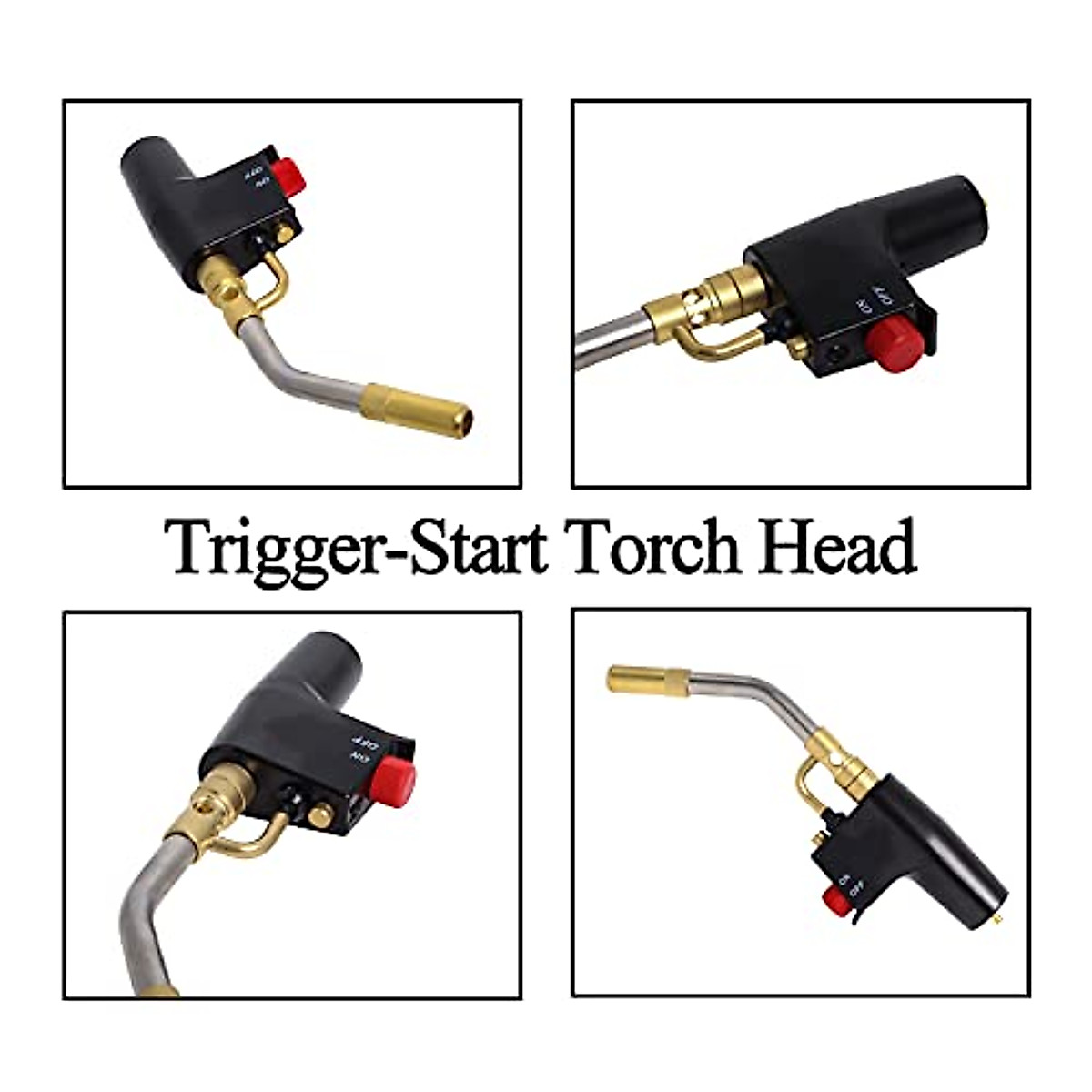 Trigger-Start Torch Head TS4000, High Intensity Flame Torch, MAPP/Propane Gas Torch Kit with Instant on/off Trigger for Light Welding, Soldering, Brazing, Heating, Thawing and More