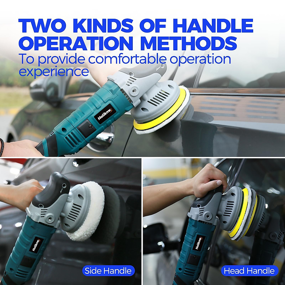 Holikme 42 Pack Dual Action Polisher，Buffer Polisher,DA Buffer Polisher Waxer, 7 Variable Speed, 6500 RPM,Car Buffers And Polishers kit,Car Accessories,Buffer Machine
