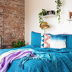 Refinery29 | Teagan Collection | 100% Cotton Luxury Decorative Textured Throw Pillows, Ultra Soft with Stylish Modern Woven Tufted Design for Home Décor, 18 x 18, Coral