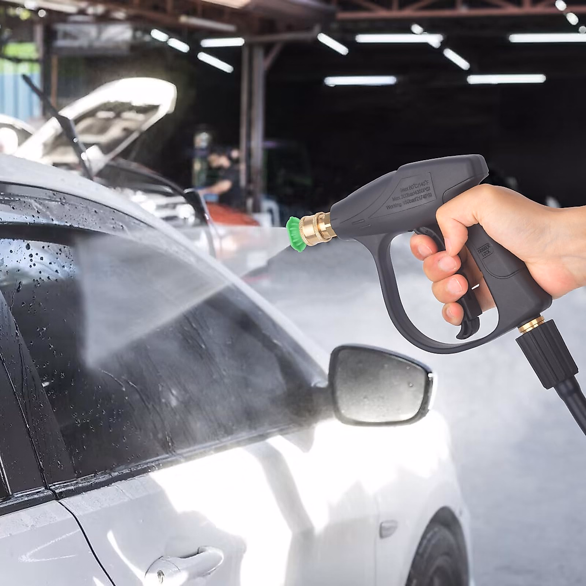 JWGJW Short Pressure Washer Gun with 5 Nozzle Tips,High Pressure Water Gun with M22-14 Male Plug and 1/4¡± Quick Connector - Foam Gun Kit Compatible with Foam Cannon.(JW-122)