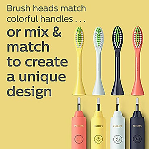 Philips One by Sonicare Battery Toothbrush, Mango, HY1100/02 + Philips One by Sonicare 2pk Brush Heads, Mango BH1022/02