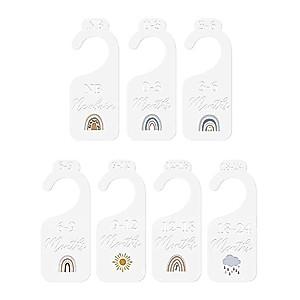 AYFFDIYI Baby Clothes Dividers,7PCS Acrylic Closet dividers Hanger separators,Baby Clothes dividers for Closet from Newborn to 24 Months,Clothes Hanging Organizers