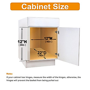 ROOMTEC Slide Out Pan and Pot Lid Organizer for Cabinet, Kitchen Pull Out Pot Lid Rack Pantry Cutting Board Bakeware Cookware Holder - 11in. W x 21in. D - Chrome