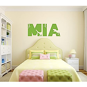 Dinosaur Custom Name Vinyl Wall Decal Sticker Art for Boys and Girls, Dino Theme Bedroom and Nursery Room Decor for Kids