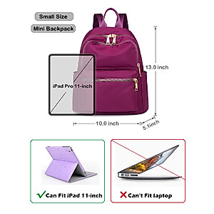 Collsants Small Nylon Backpack for Women Lightweight Mini Backpack Purse Travel Daypack (black)