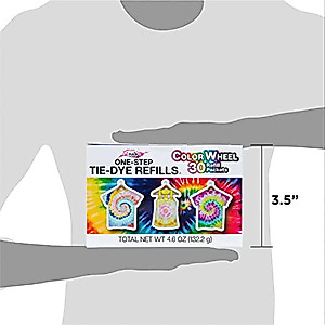 Tulip One-Step Tie-Dye Refills, Color Wheel, Permanent Fabric Dye, 30 Pack