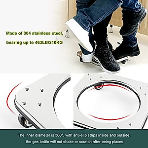 CNQLIS 304 Movable Propane Cylinder Base,Propane Tank Stand Dolly with Brake Wheel,5-30ib Gas Cylinder Fixed Shelf for Cylinder Consignment and Stationary Storage,Used to Carry Buckets