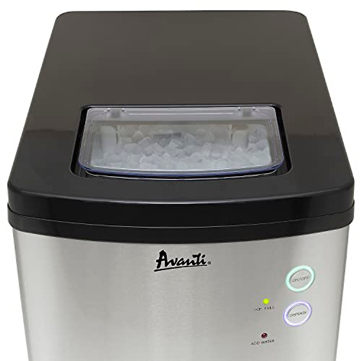 Avanti Elite Series Countertop Nugget Ice Maker and Dispenser, 33 lbs, in Stainless Steel (NIMD3313S-IS)