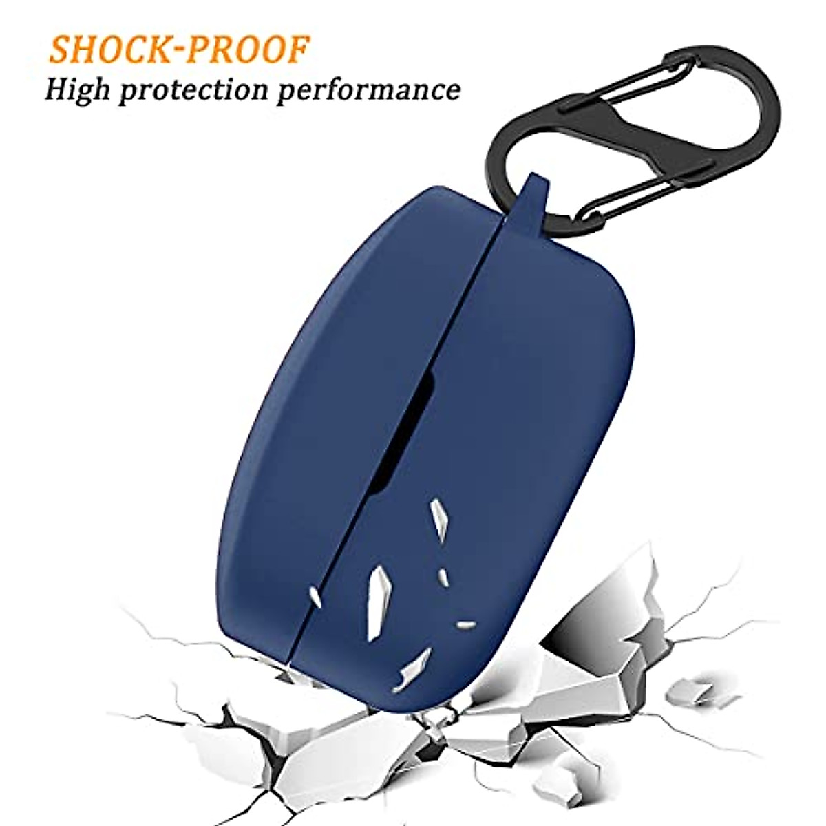 METEQI Soft Silicone Protective Cover Case Compatible with Sony WF-1000XM4 (Navy Blue)