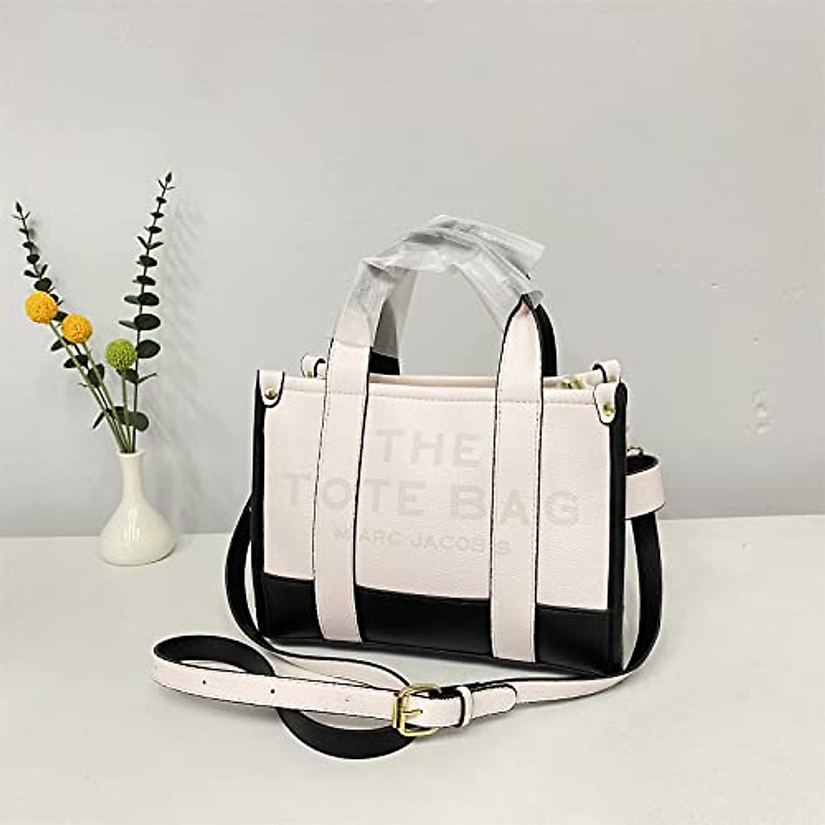 2023 Large Capacity Tote Bag Women's Bag Color Blocking Tote Bag Handheld One Shoulder Messenger Letter Bag (A)