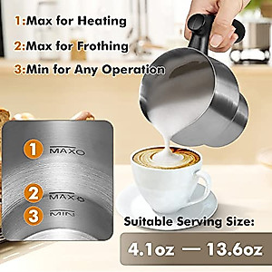 Milk Frother, Multi Function Intelligent Milk Frother 13.5OZ/400ML Digital Screen Smart Touch Control Milk Cafe Warmer Detachable Jug Dishwasher Safe, for Latte Cappuccino Hot Chocolate (L9)