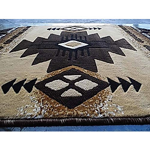 Champion Rugs Southwestern Navajo Aztec Native American Geometric Area Rug Berber (3 Feet X 5 Feet Oval)