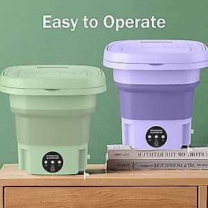 Oivley Portable Mini Washing Machine Foldable, Mini Washer, 8L High Capacity Small Washer for Baby Clothes, Underwear or Small Items, Suitable for Apartment, Dormitories, Travel, Camping, RVs-Green