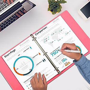 1 Inch 3 Ring Binders,SEEKIND View Binders,Holds Up to 8.5"11" Paper,Customizable Clear Cover,for Home,Office, and School Supply,6 Pack