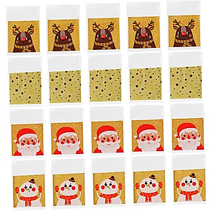 Cabilock 400pcs Baking Plastic Self-adhesive Bag Self Adhesive Biscuit Bag Christmas Treat Bags Cookie Gift Bags Plastic Packaging Bags Bake Bag Candy Bag Cookie Bag Elder or Baking Bag Red