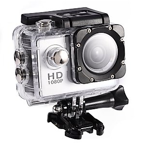 Action Camera 12MP Waterproof 30m Outdoor Sports Video Camera 1080P Full LCD Mini Camcorder with 900mAh Rechargeable Batteries and Mounting Accessories Kits(Silver)