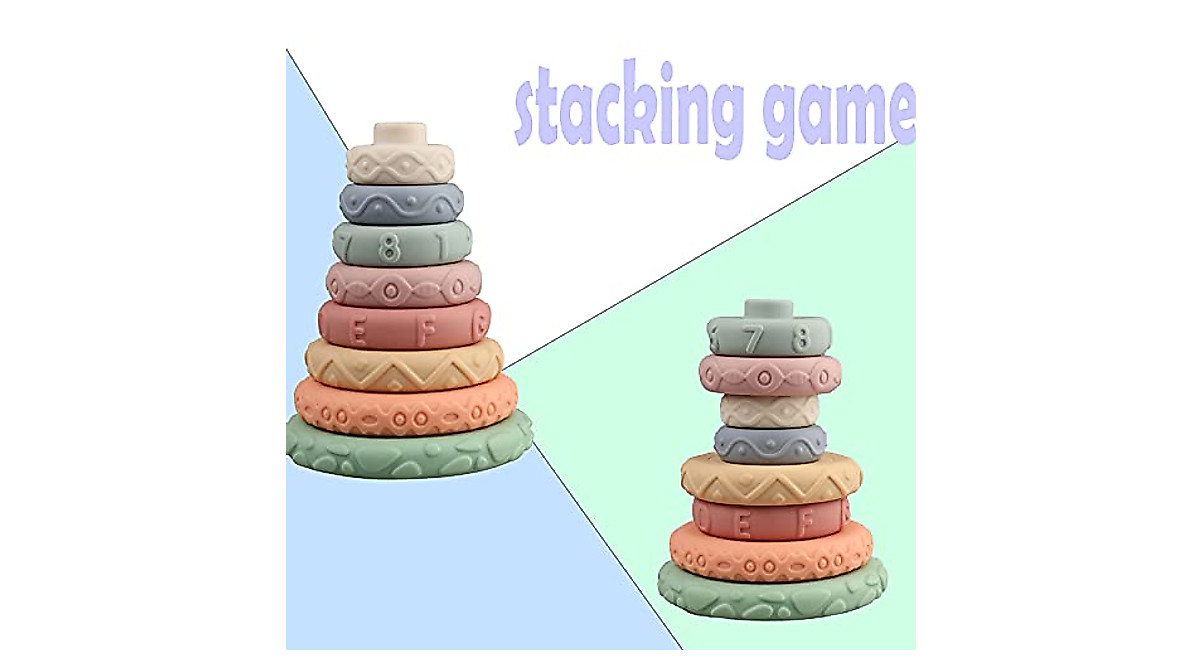 8 Pcs Stacking Rings - Fun Montessori Toys for Babies
