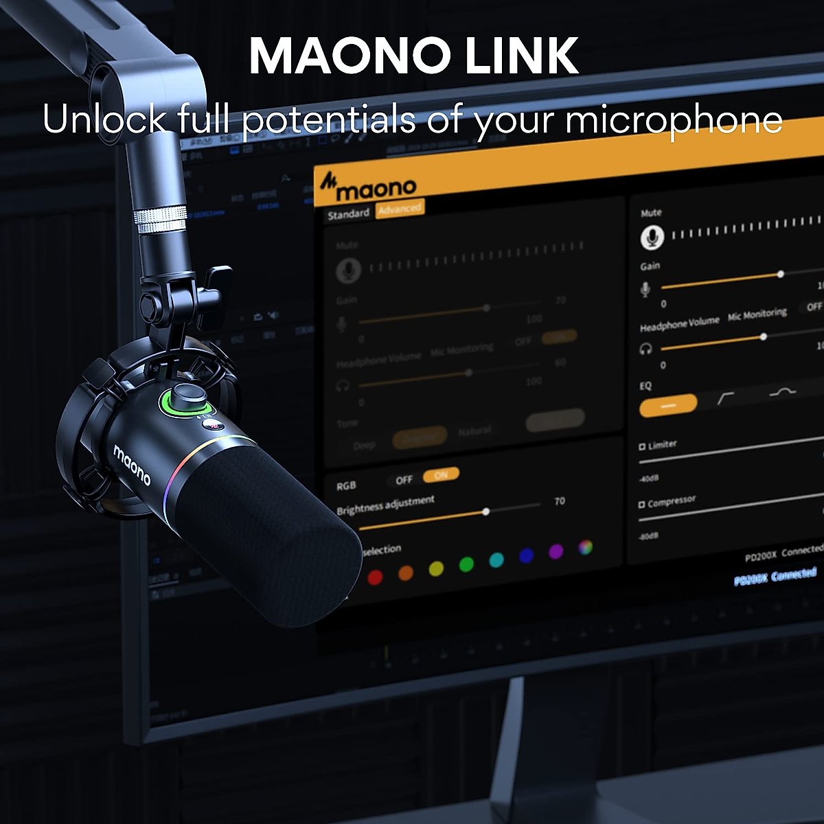 MAONO AU-A04 USB Microphone with PD200X Dynamic Microphone Bundle for Podcast, Studio, Streaming, Recording, Vocal