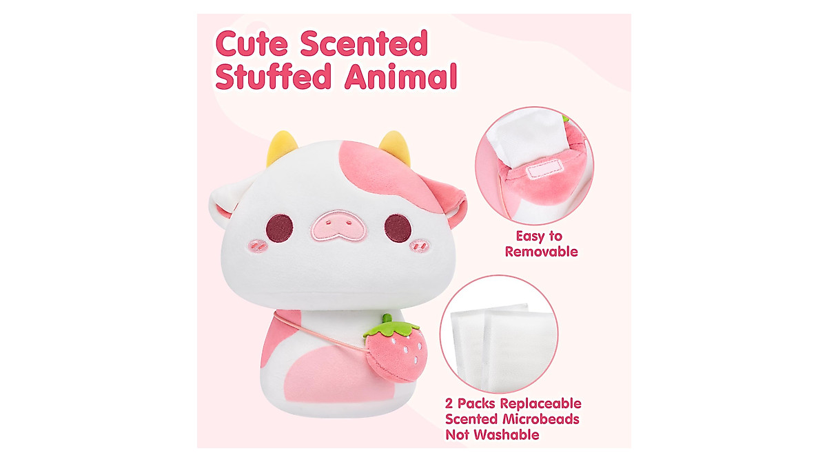 Mewaii Scented Strawberry Cow Plush Toy - Cute & Relaxing Plush