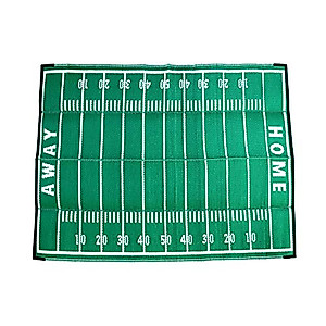 Camco 5'x 6-1/2' Handy Mat with Strap | Ideal for picnics, Beaches, RVing and outings | Weather-Proof | Football Field Print (42819)