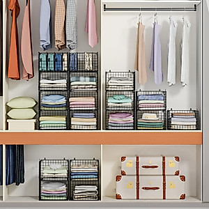 JKsmart 4-Shelf Modern Metal Closet Organizer with 3 Dividers for Storing Clothes, Boots, Towels, and More