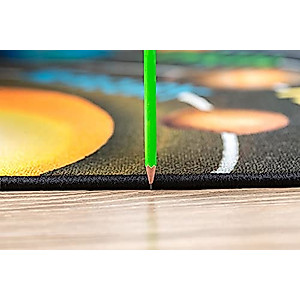Furnish my Place 761 Solar System HD 4'4"x6'9" Area Rug Solar System for Playroom | Bedroom & Classroom | Washable Floor Mat | Contemporary Design | Multicolor