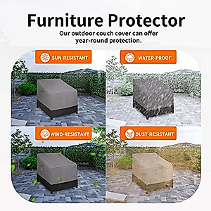 Easy-Going Outdoor Chair Cover Waterproof, Heavy Duty Patio Chair Cover, Windproof Outdoor Furniture Cover with Air Vent (2 Pack-33.5Wx31.5Dx36H inch, Gray/Black)