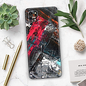 DesignSkinz Abstract Grungy Oil Mess Protective Vinyl Decal Wrap Skin Cover Compatible with The Samsung Galaxy S20 (Screen Trim & Back Glass Skin)