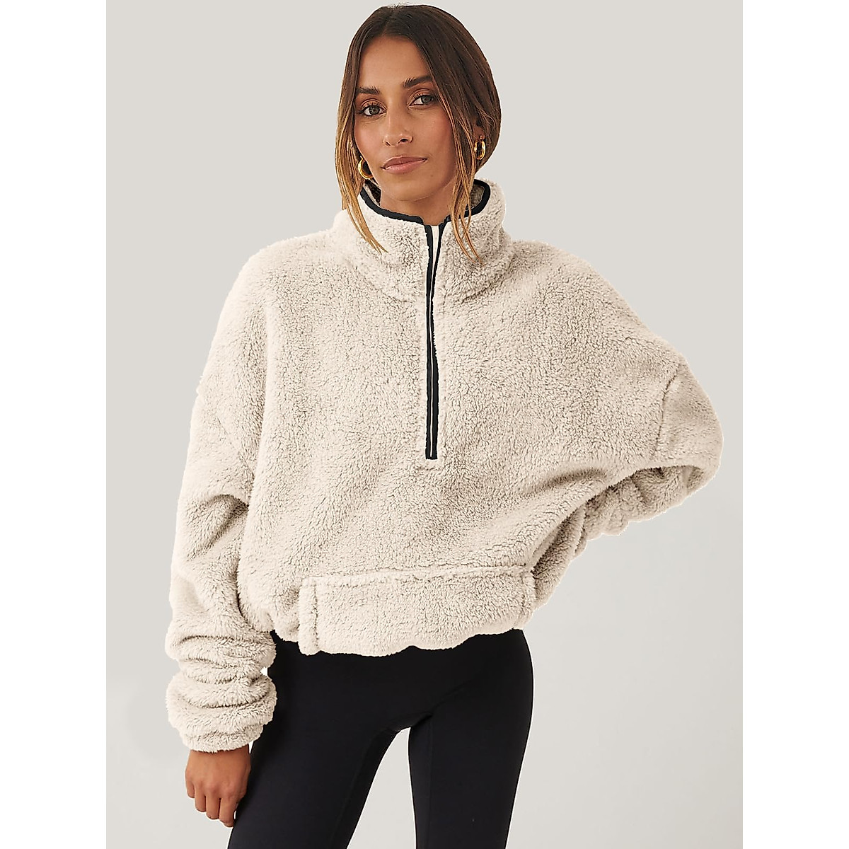 ANRABESS Womens Zip Up Hoodies Cropped Sweatshirts Fall Outfits Casual Hooded Pullover Sweaters Tops Winter Clothes 2024 Small