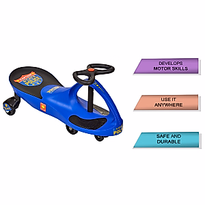 Police Wiggle Car Ride On Toy – No Batteries, Gears or Pedals – Twist, Swivel, Go – Outdoor Ride Ons for Kids 3 Years and Up by Lil’ Rider (Blue)