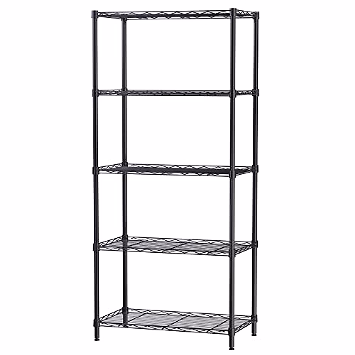 SINGAYE 5 Tier Storage Rack Wire Shelving Unit Thicken Heavy Duty Storage Shelves for Pantry Closet Kitchen Laundry 880Lbs Capacity 13.38"x 23.22"x 59.05"(DxWxH) Black