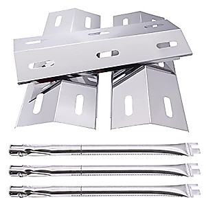 Hipoilk Grill Replacement Parts for Ducane 30400040 Parts, Repair Kit for Ducane Gas Barbecue Grill 3100, 3200, 3400 Replacement Burner Tube Heat Plate Shield DUCHD1, 30500048, 30500602, DUCHP1