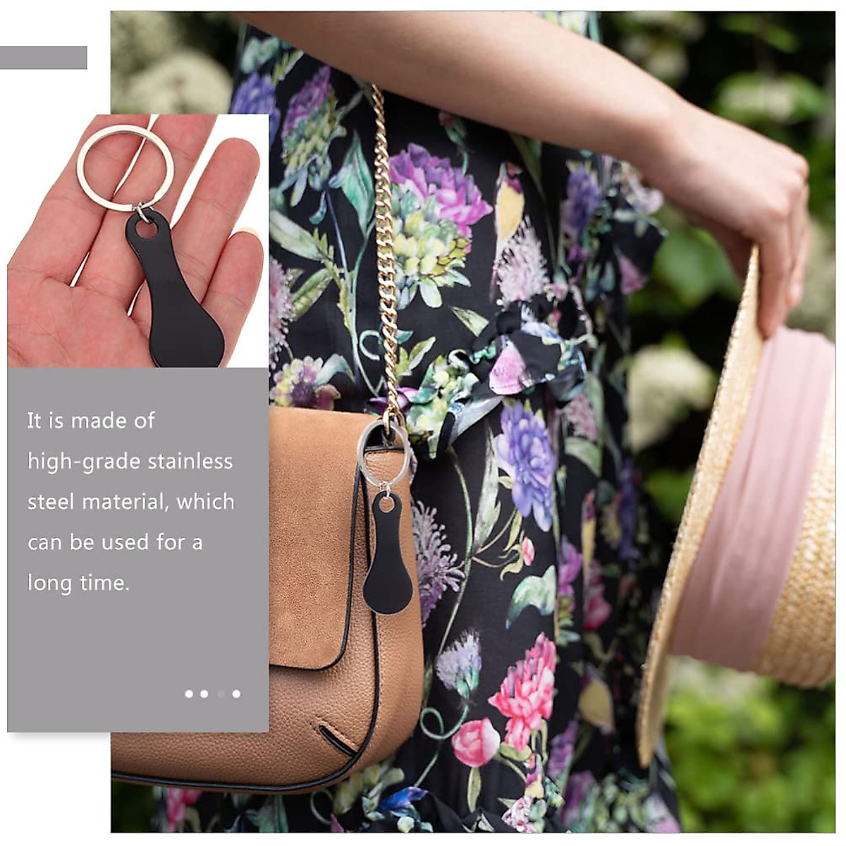 Toyvian 4Pcs Stainless Steel Key Rings for Shopping Cart - Shopping Cart Coin