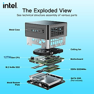 Intel NUC 12 Pro Kit Wall Street Canyon Mini PC for Zoom Room (64GB RAM, 2TB SSD, 12-Core i5-1240P, Iris Xe Graphics) Business Desktop, 2 x Thunderbolt 4, Ethernet, Wi-Fi 6E, IST Hub, Win 11 Pro