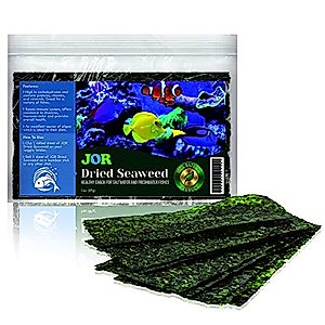 JOR Seaweed Fish Super Snack, Loved by Tangs, Angels, Bettas, Plecos, Hermit Crabs, and Snails, Dense in Vitamins, Beneficial Food Treat Supplement, 1 oz.
