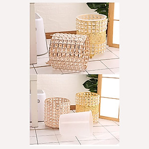 YOUQUEEN Trash Can Crystal Trash Can Home Living Room Bedroom Creative High-end Simple Large Size Without Cover Kitchen Garbage Cans(B)