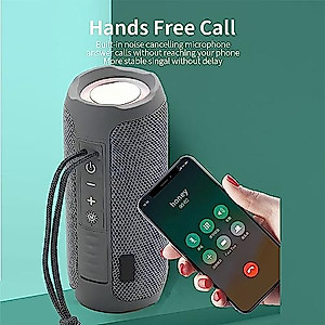 TGUCITESEN Portable Bluetooth Speaker Waterproof IPX4 Wireless Speaker，Good Bass, Shower, Kayak, Beach Accessories, Gifts for Men Women (Gray)