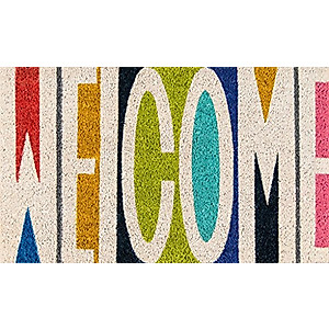 Novogratz by Momeni Aloha Collection Welcome Doormat, Multi, 1'6" x 2'6", Multicolor, 1'-6" x 2'-6"