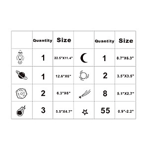 Space Wall Decal Nursery, Outer Space Decor, Rocket Decal, Boy Room Decor, Space Ship Decal, Space Themed Room, Planets Wall Decal for Baby Boys Nursery A37 (White)