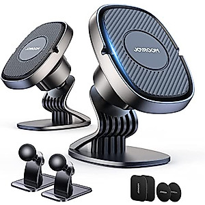 JOYROOM 2-Pack Magnetic Phone Holder for Car, [2022 Upgraded 6 Stronger N52 Magnets] Extreme Magnetism Car Phone Holder Mount for iPhone 14 13 Pro X XR, Samsung Galaxy etc
