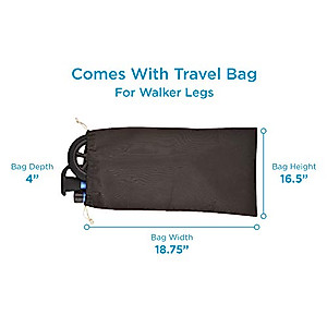 NOVA Medical Products Folding Walker with 5” Front Wheels, Glide Skis and Mobility Bag, Portable and Great for Travel, Blue