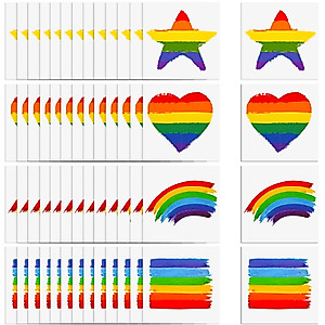 144 Sheets Rainbow Temporary Tattoos Rainbow Stickers Rainbow Body Tattoo for Party Celebration Supplies (Style Set 1)