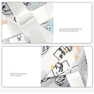 FITSEN Kawaii Backpack Graffiti and Letter Style Bookbag Aesthetic Outdoor Daypack (Grey)