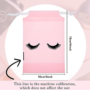 Reginary 60 Pieces Eyelash Cosmetic Bags Mini Small Lash Aftercare Bag Shampoo Bath Bags Plastic Organizer Jewelry Storage Gift Bag Pack for Travel Packaging Small Business, 3 Colors, 4 x 6 Inch