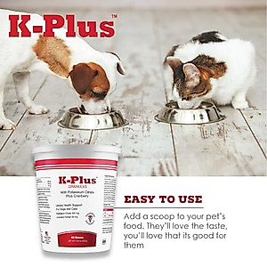 K-Plus Potassium Citrate Plus Cranberry Granules for Dogs and Cats - Veterinarian Approved UTI Remedy Granules - Supports Bladder Health - 60 Doses