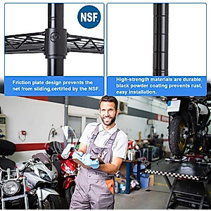 Black 5 Shelf Wire Shelving Unit, Garage NSF Metal Shelf Organizer Large Storage Shelves Heavy Duty Height Adjustable Utility Commercial Grade Steel Layer Shelf Rack (1250 LBS Capacity) - 72x36x14