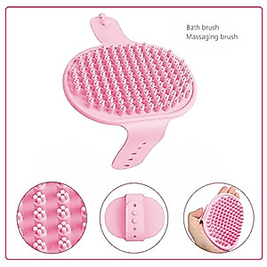 Crafterlife Small Animal Pet Grooming Kit with Pet Shedding Slicker Brush, Bath Massage Glove, Pet Grooming Comb, Nail Clipper Trimmer for Rabbit, Puppy, Kitten, Guinea Pig, Hamster, Ferret (Pink)